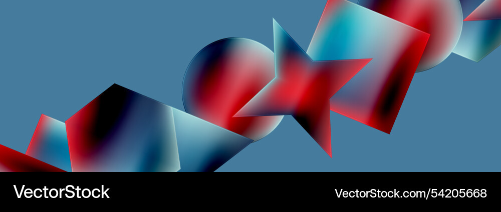 Neon color geometric shapes square triangle circle