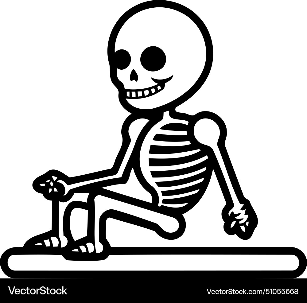 Skeleton character in cartoon style isolated Vector Image