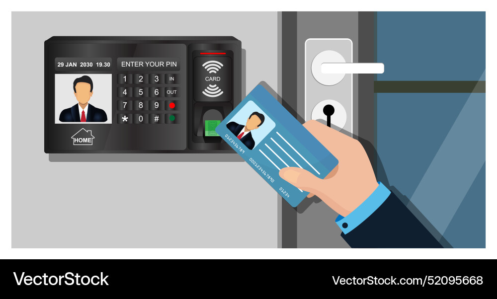 Smart digital door lock Royalty Free Vector Image