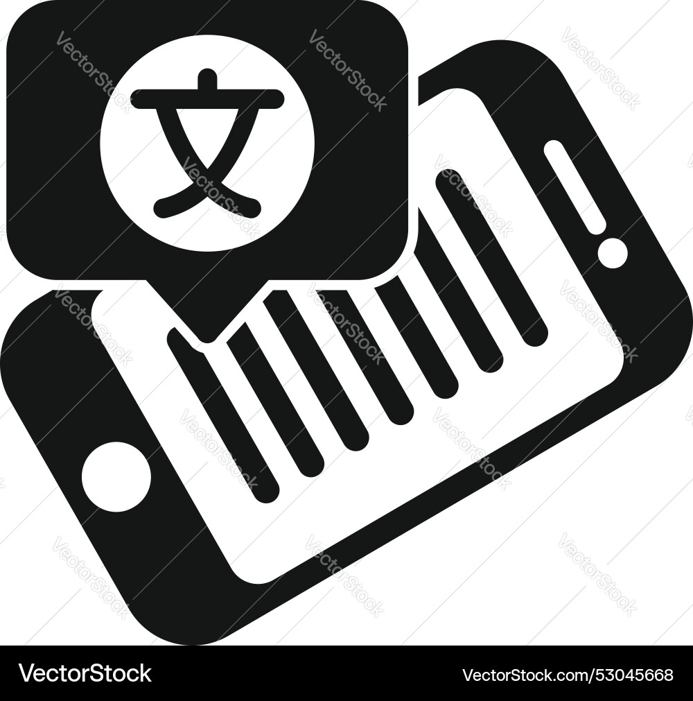 Smartphone showing foreign language symbol Vector Image