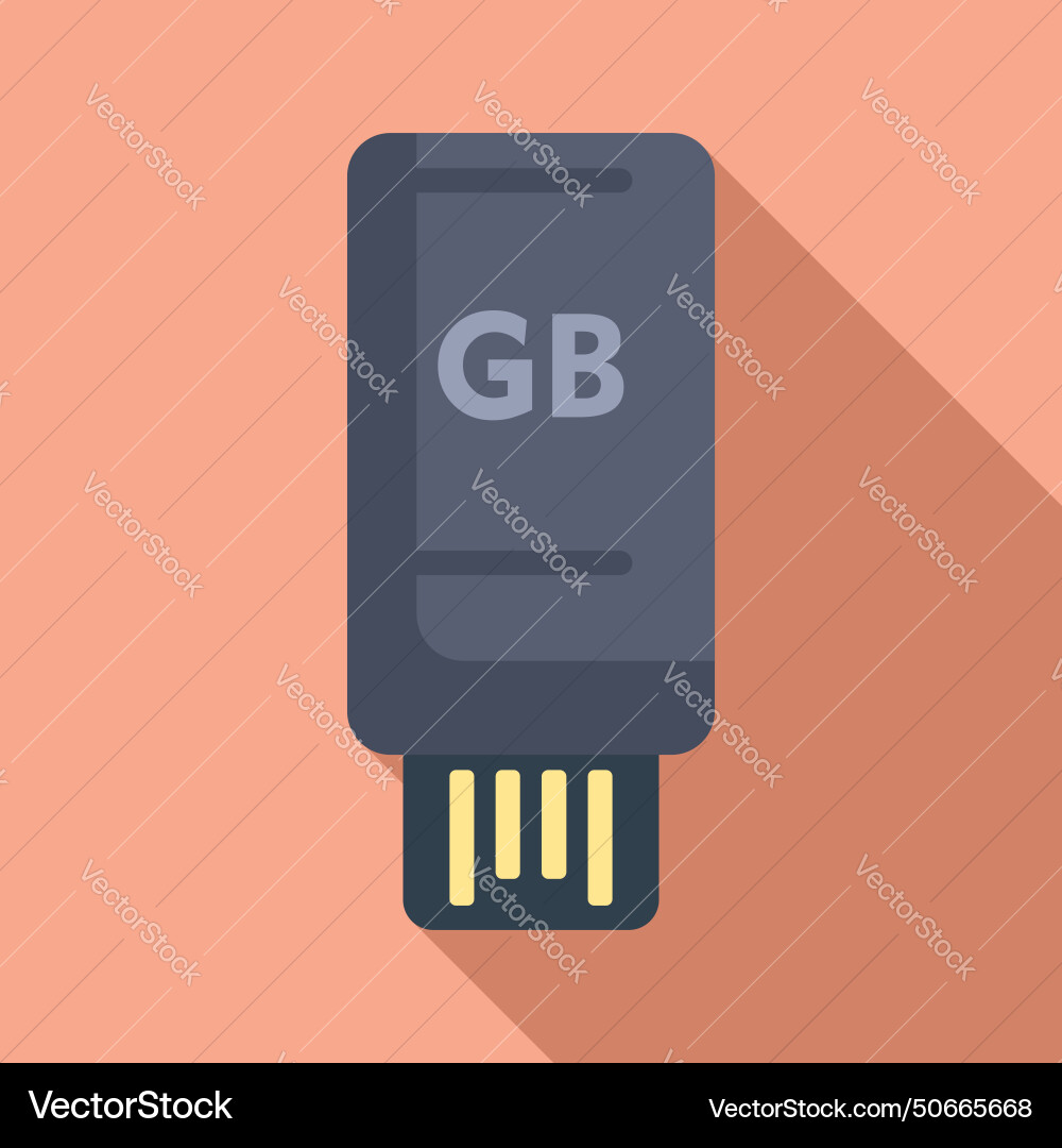 Speed usb disk icon flat solid state Royalty Free Vector