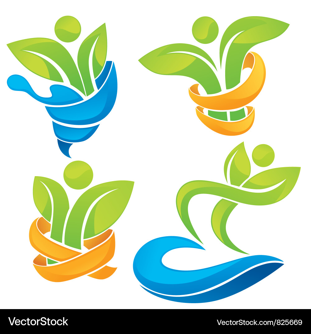 Abstract people and plant Royalty Free Vector Image