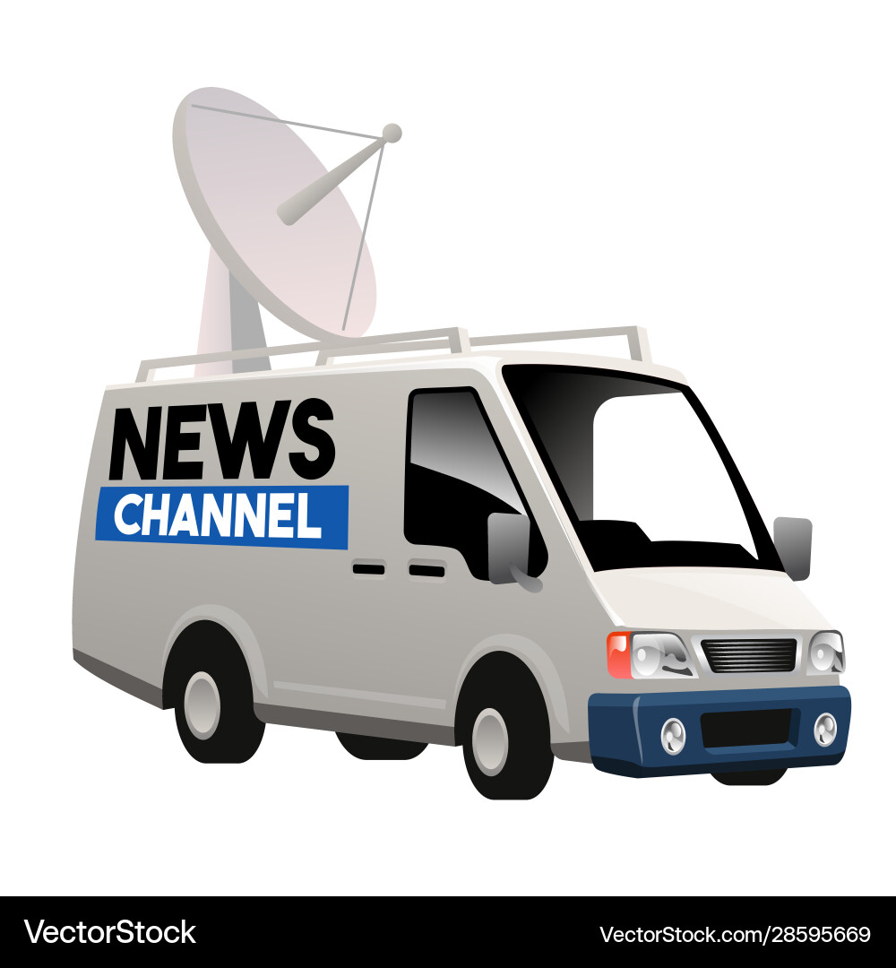 Broadcasting Van - Media Vehicle Royalty Free Vector Image