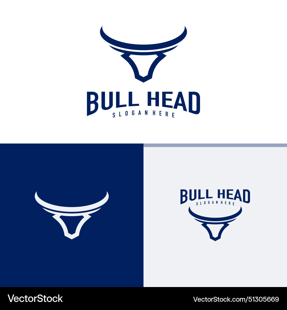 Bull head logo design Royalty Free Vector Image