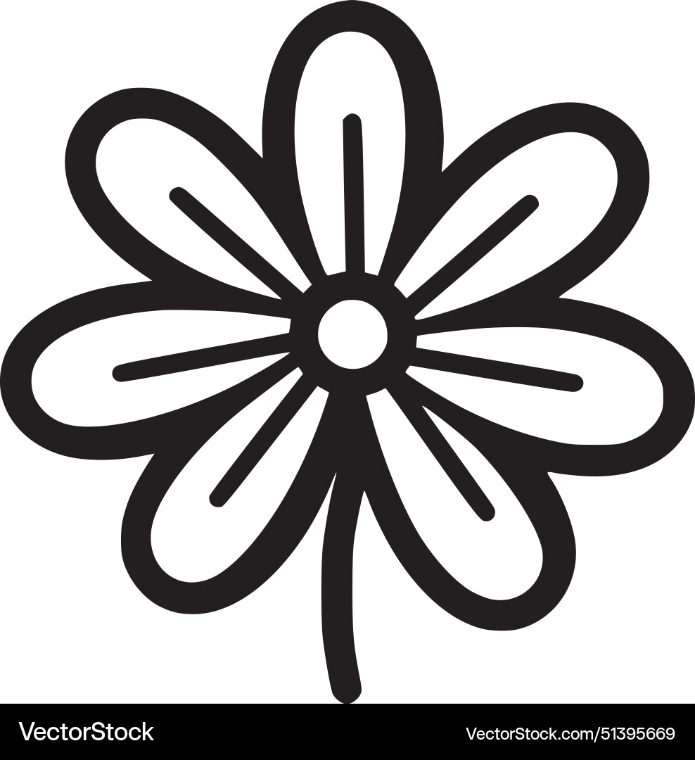 Daisy - minimalist and flat logo Royalty Free Vector Image