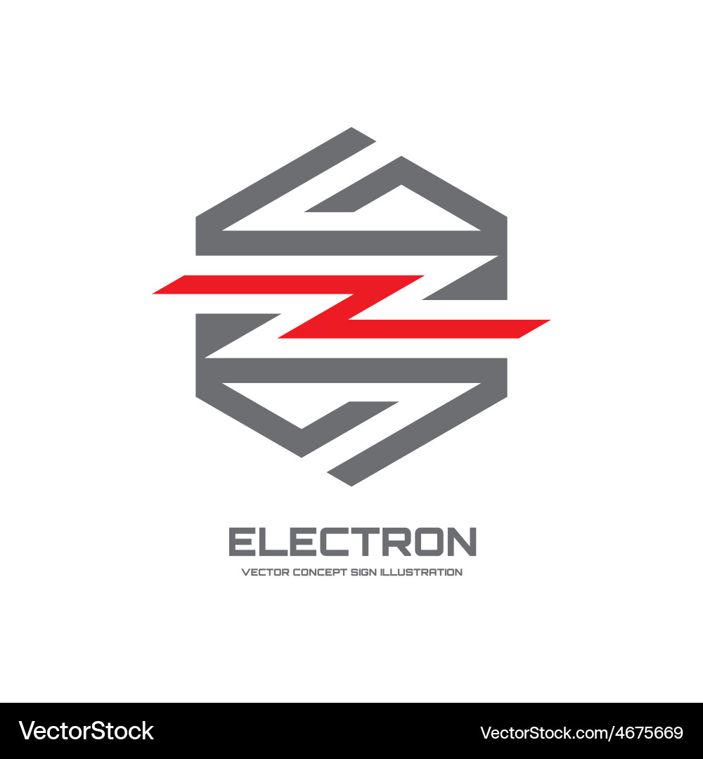 Electron Lightning Logo Concept Royalty Free Vector Image