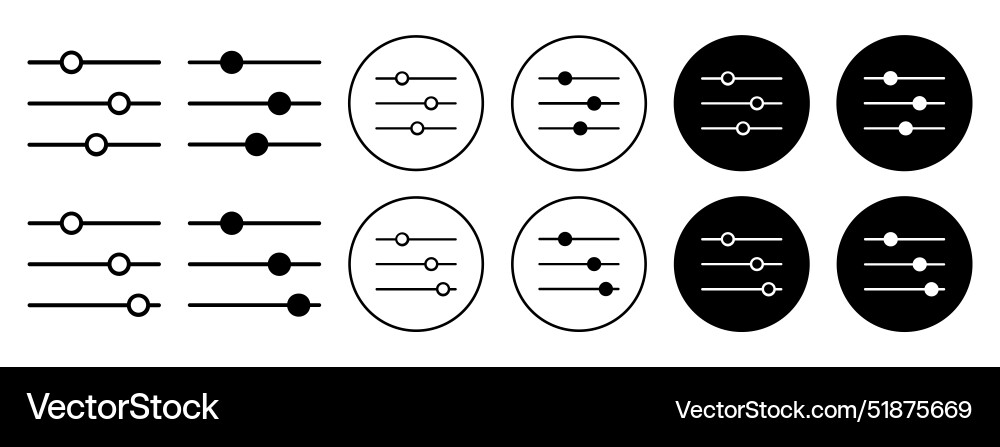 Filter control icon outline flat Royalty Free Vector Image
