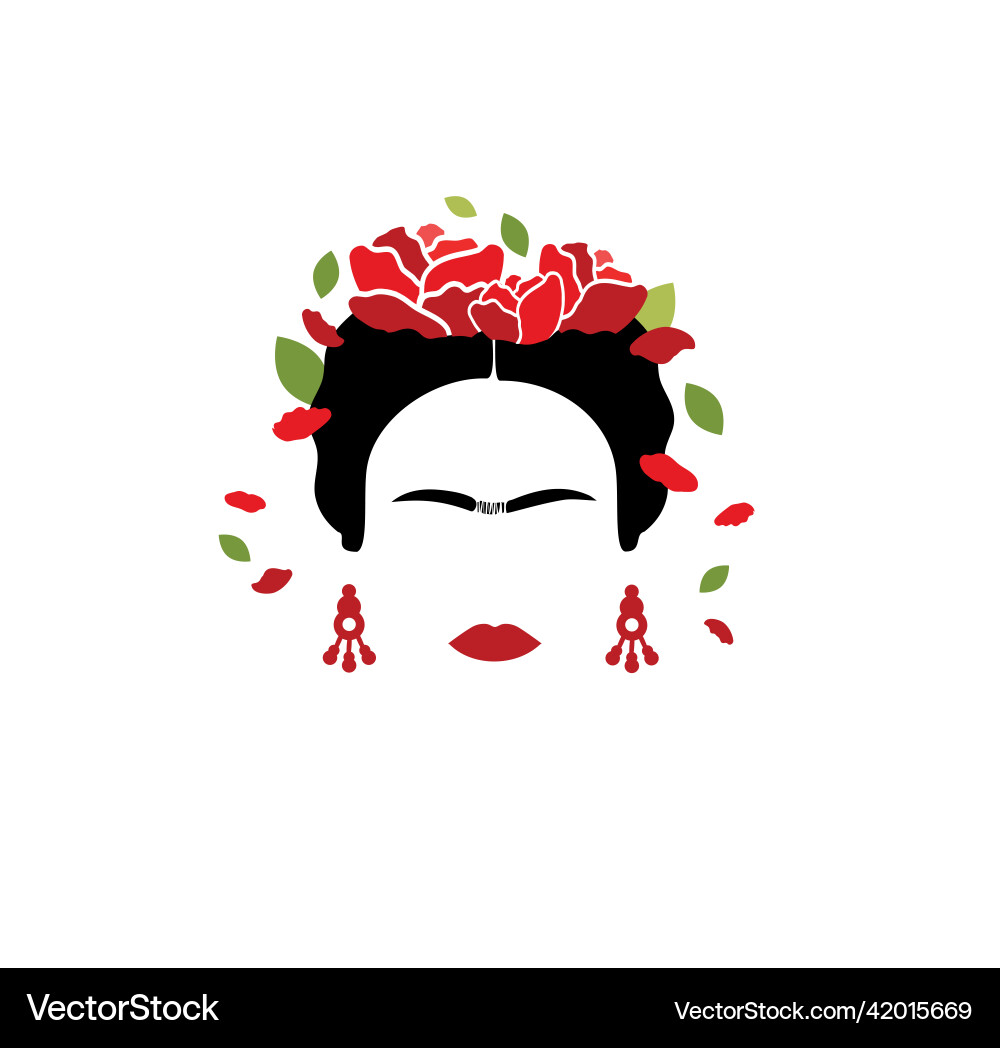 Frida kahlo portrait Royalty Free Vector Image