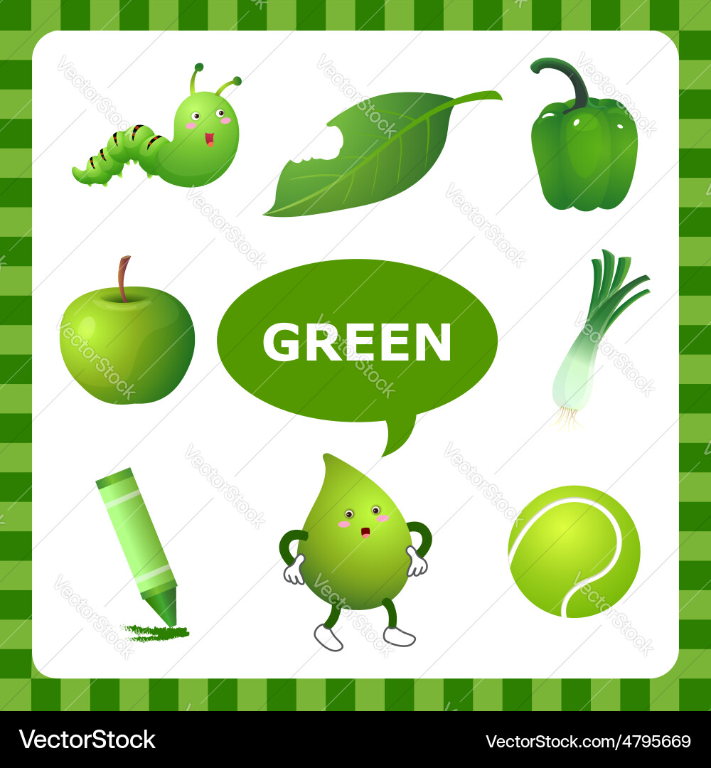 Learning green color Royalty Free Vector Image