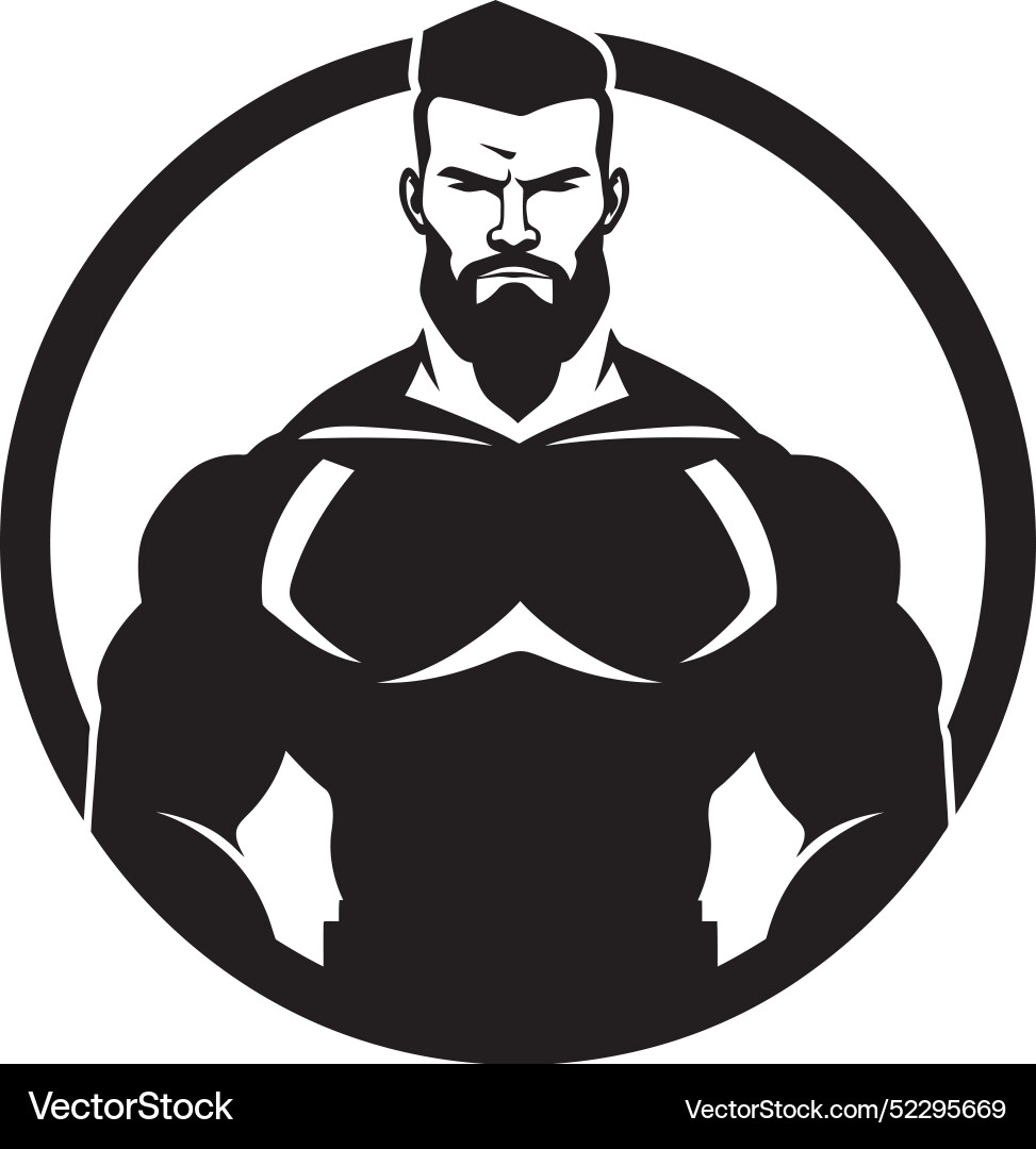 Monochrome mastery dynamic bodybuilder Royalty Free Vector