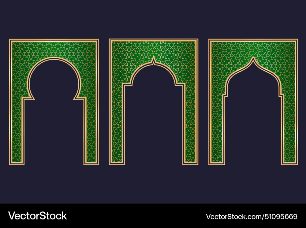 Ramadan islamic arch frame with ornament Vector Image