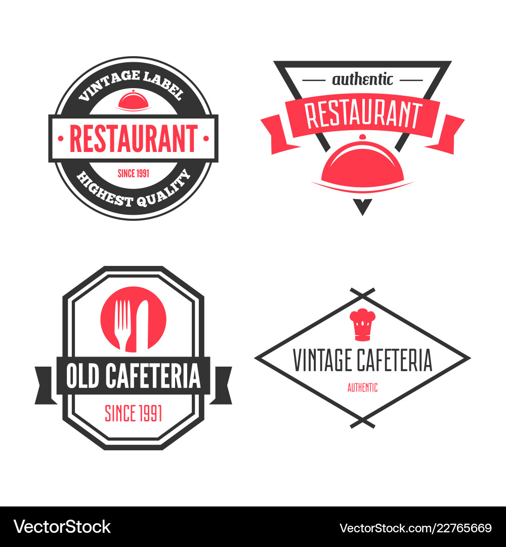 Restaurant logos badges and labels design Vector Image