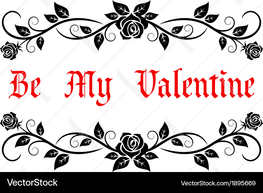 Romantic Valentine Header Royalty Free Vector Image