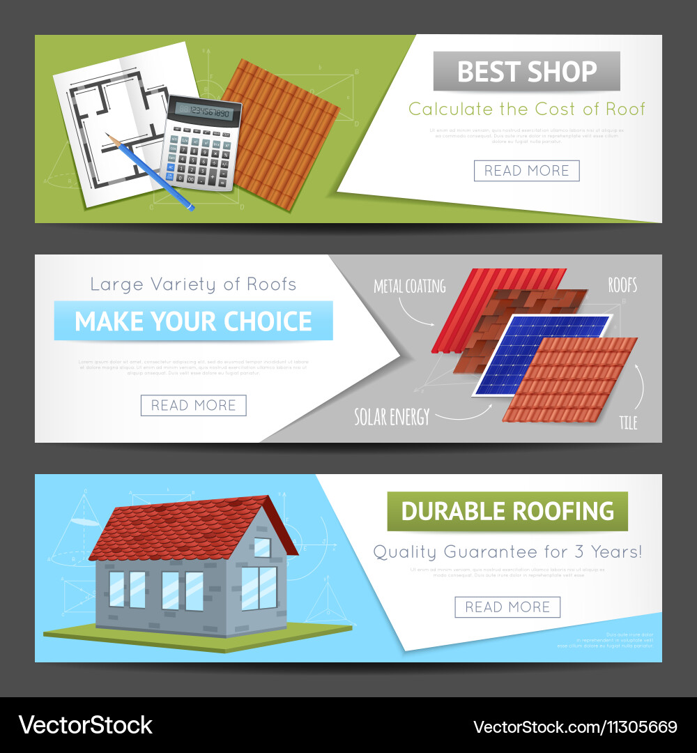 Roof advertising horizontal banners Royalty Free Vector