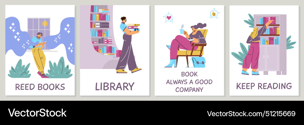 Set of celebrating reading Royalty Free Vector Image