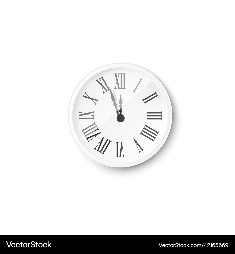 Wall clock face with roman numerals mockup Vector Image