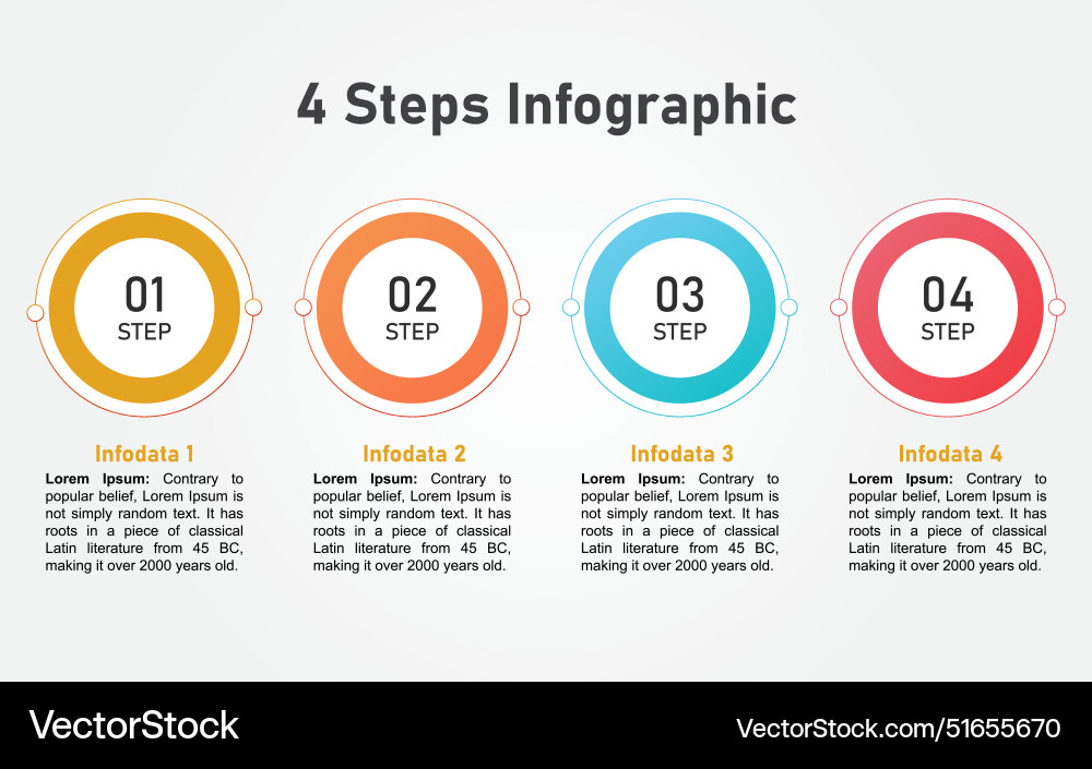 4 steps infographic elements p Royalty Free Vector Image