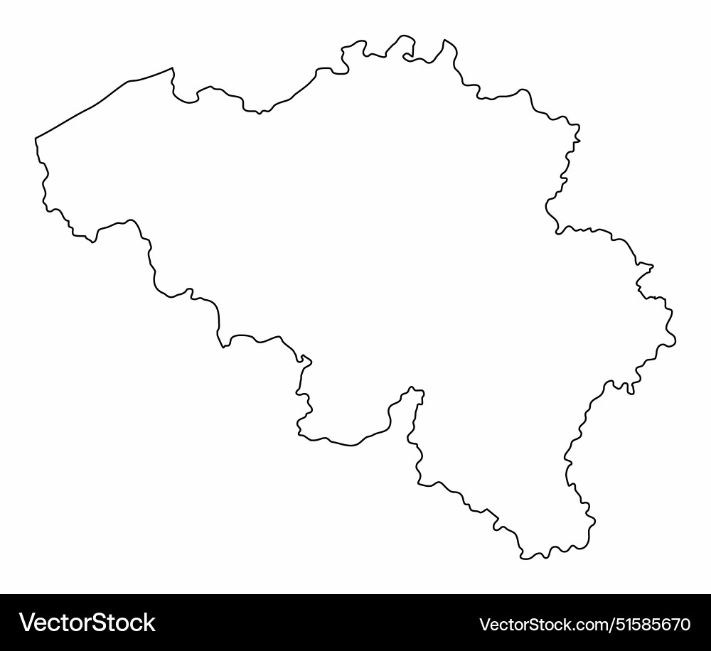 Belgium outline map Royalty Free Vector Image - VectorStock