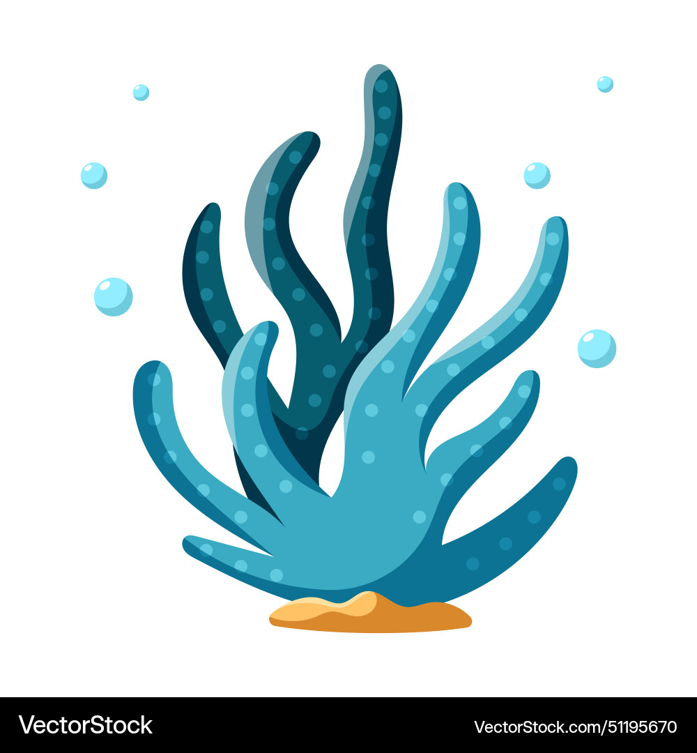 Blue coral algae Royalty Free Vector Image - VectorStock