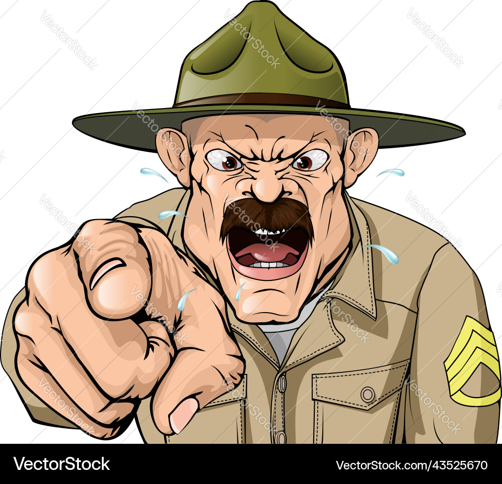 Boot camp drill sergeant Royalty Free Vector Image