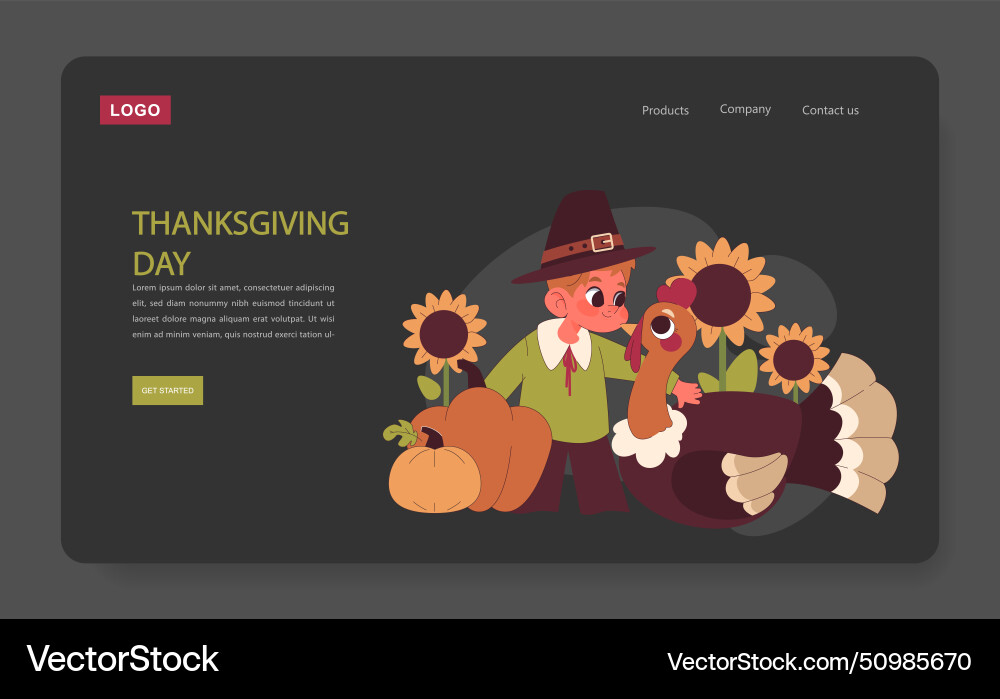 Celebrating thanksgiving web banner or landing Vector Image