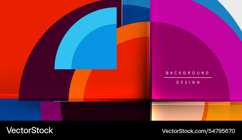 Circle and semi circle geometric background Vector Image