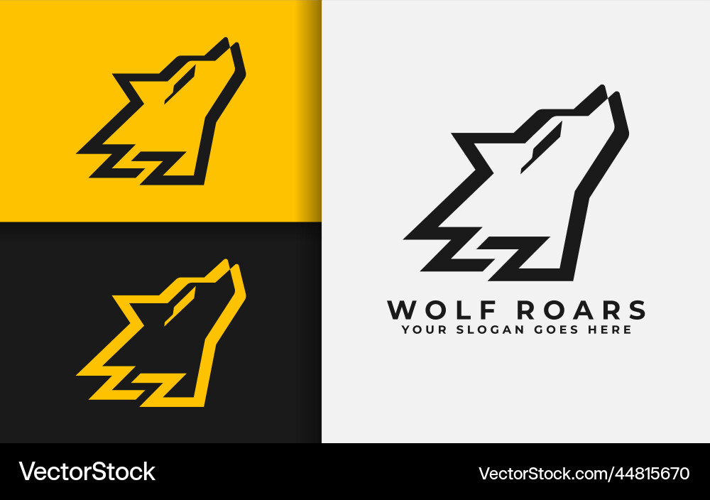 Creative wolf logo design with simple minimalist Vector Image