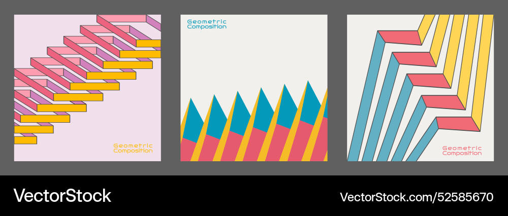 Geometric composition template for abstract Vector Image
