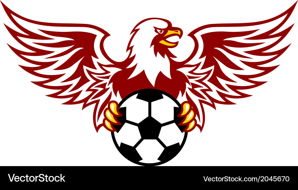 Heraldic eagle with ball Royalty Free Vector Image