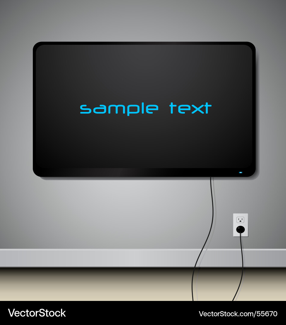 Modern Television on Wall Royalty Free Vector Image