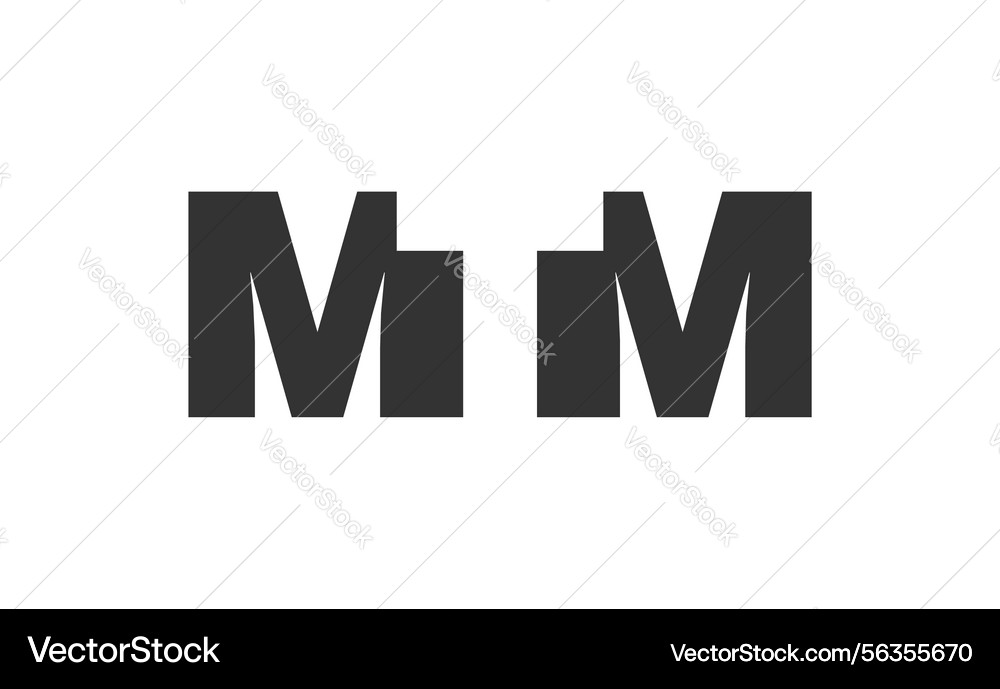 Mtm logo design initial letter m t bold font Vector Image