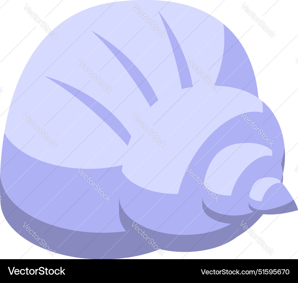 Purple sea shell is lying on its side Royalty Free Vector