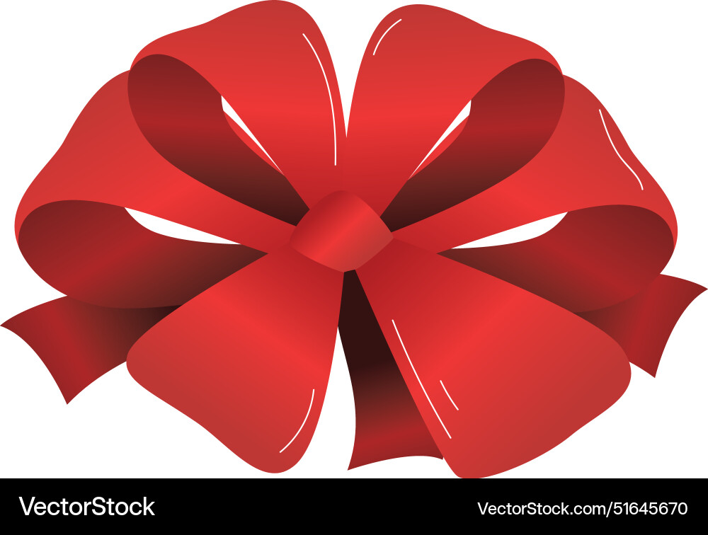 Red bow graphic design isolated white background Vector Image
