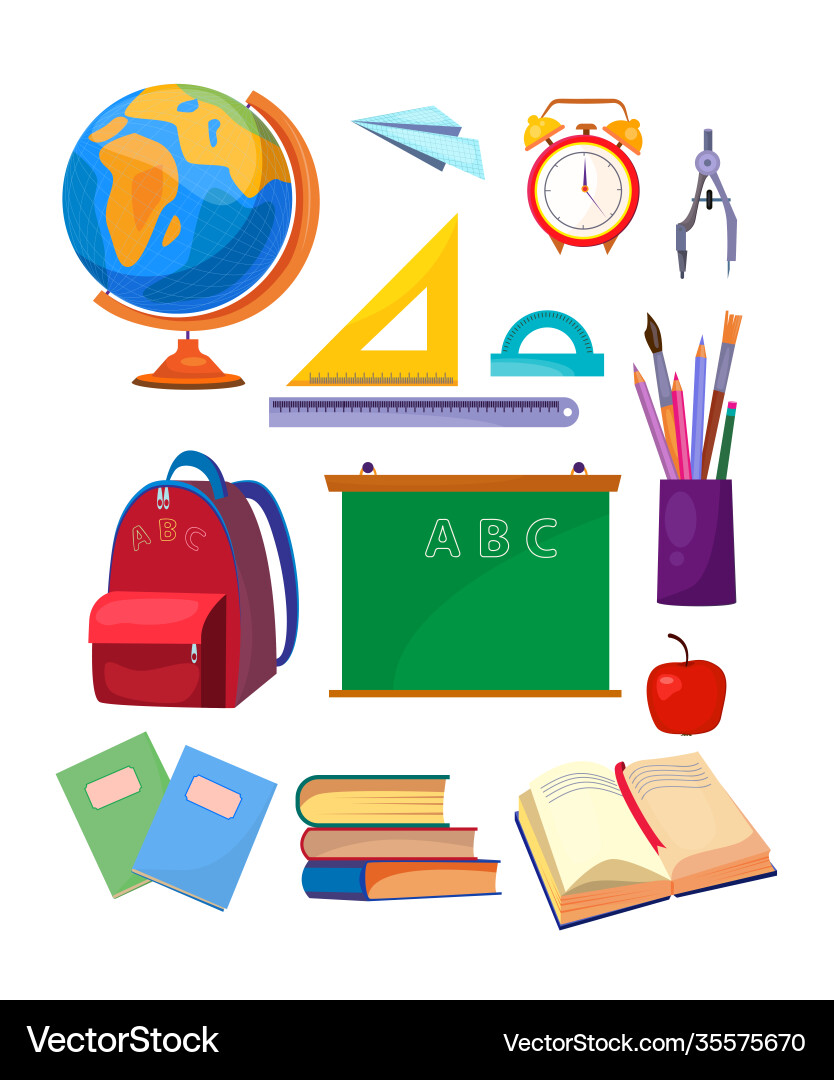 School subjects set Royalty Free Vector Image - VectorStock