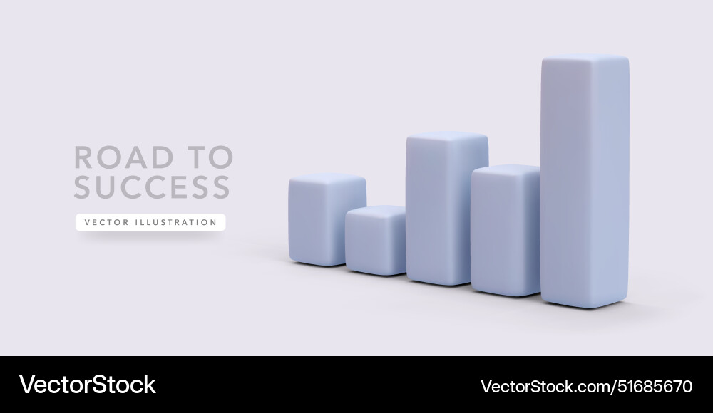 Success statistics are shown by a graph in 3d Vector Image