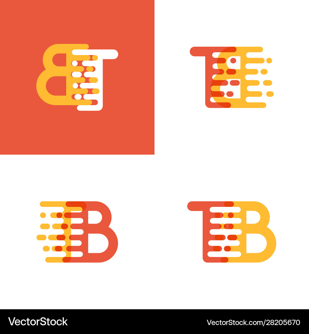 Tb Buchstaben Logo mit Akzent Geschwindigkeit weich orange