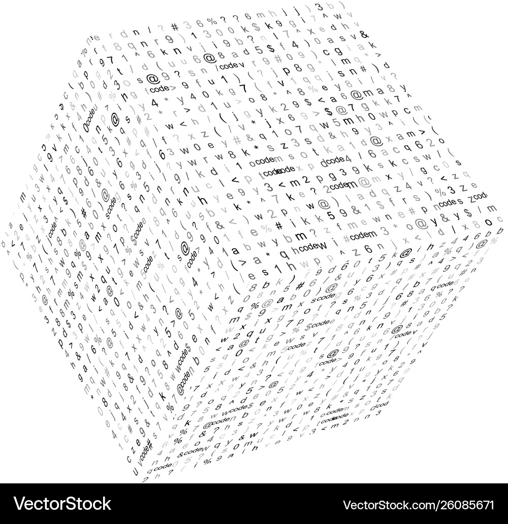 Abstract texture with coding symbols placed Vector Image