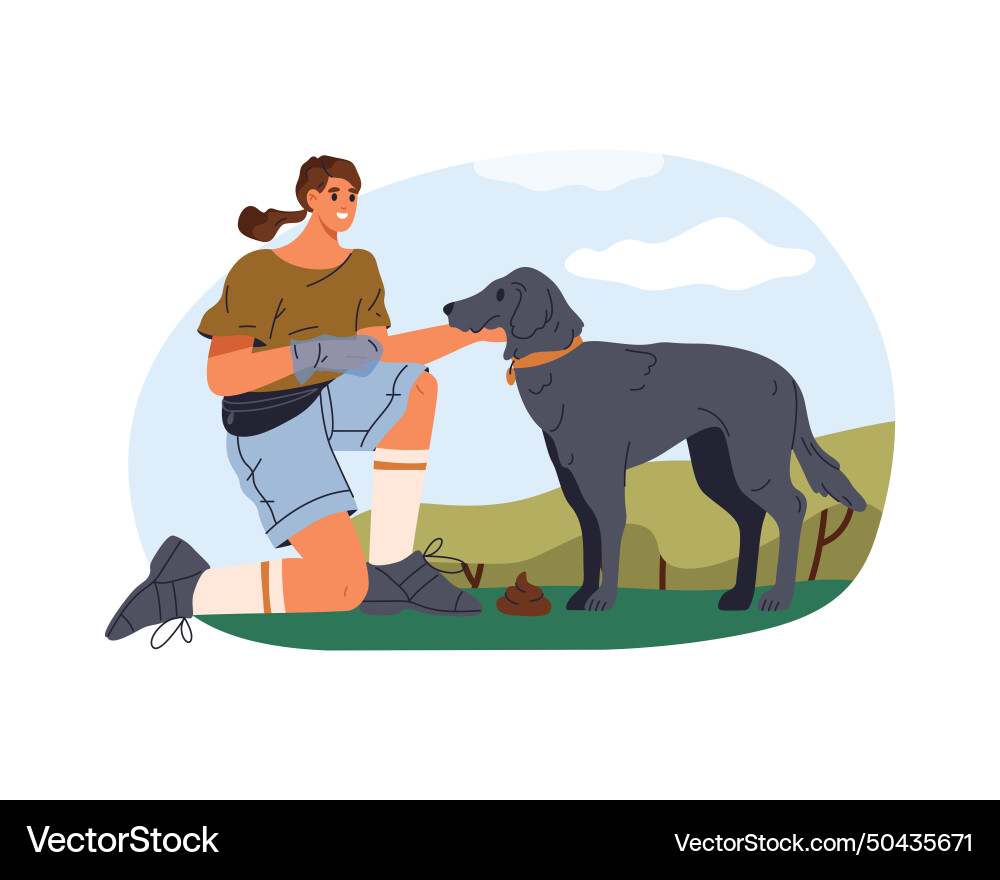 Cleaning dog excrement Royalty Free Vector Image