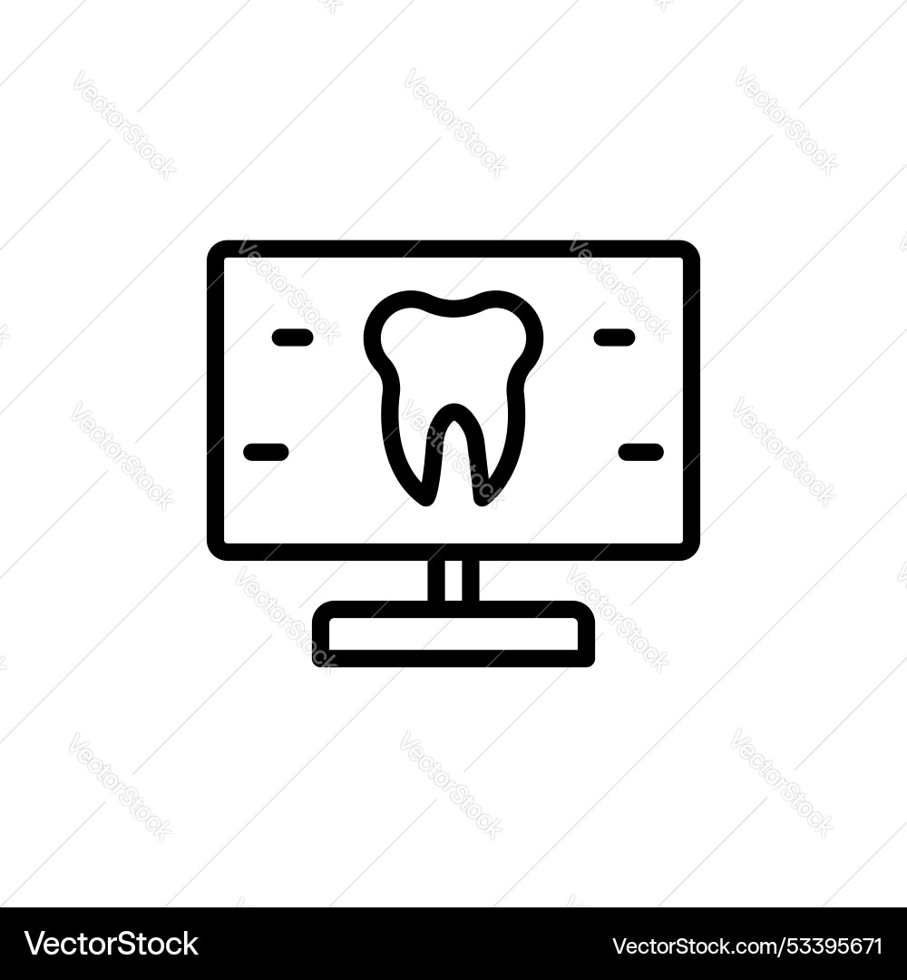 Dental x ray line icon isolated on white Vector Image