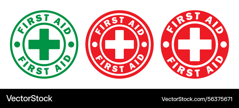 First aid circle round medical icon symbol Vector Image