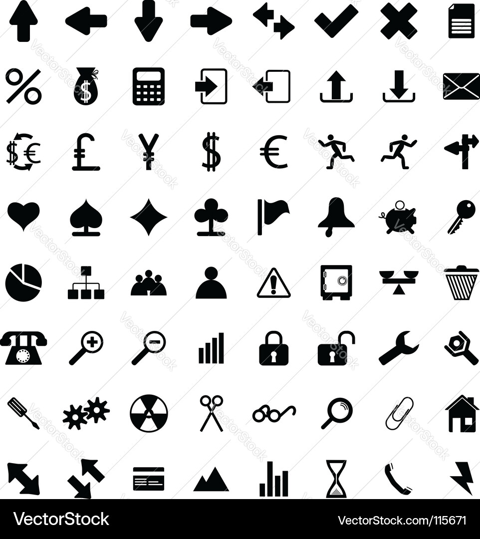 Icons set Royalty Free Vector Image - VectorStock