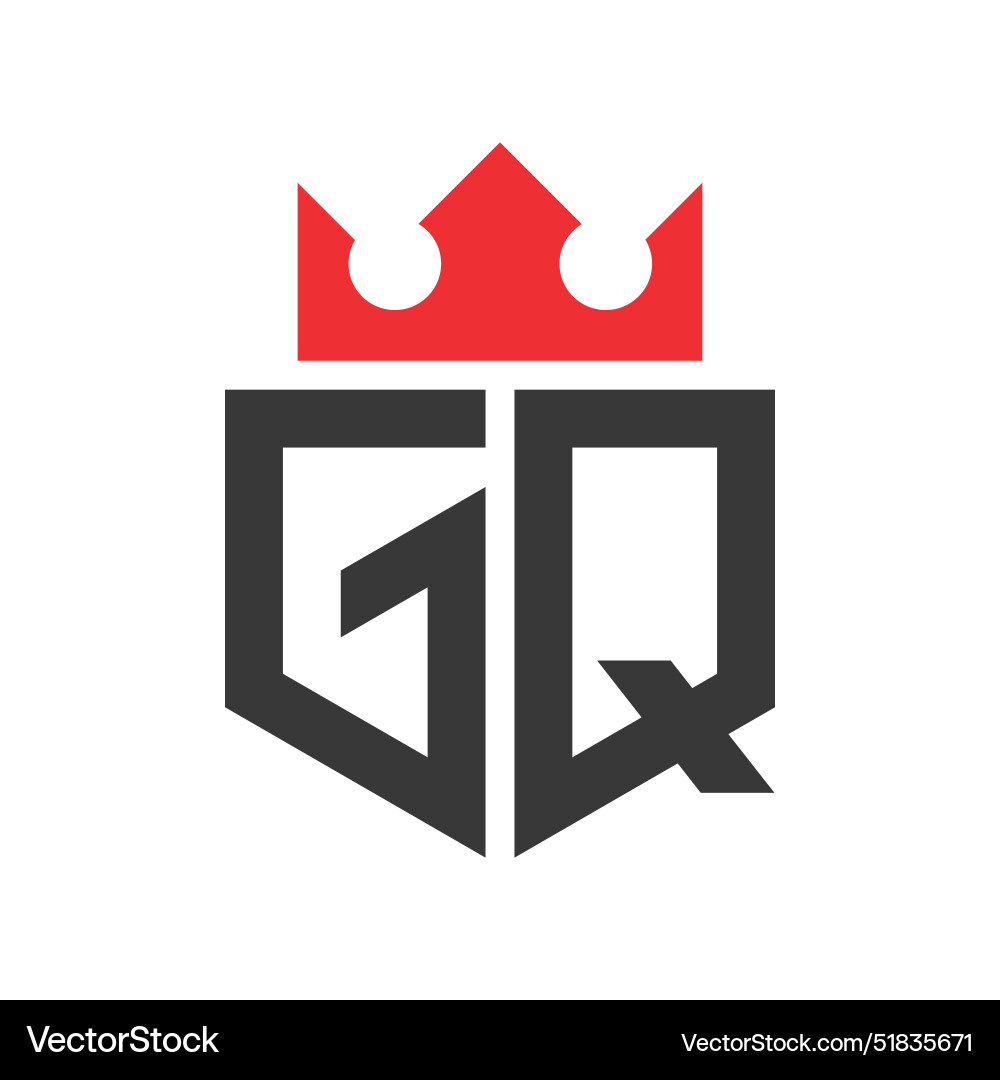 Letter gq crown logo Royalty Free Vector Image