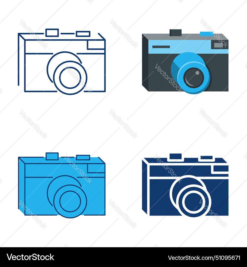 Retro photo camera icon set Royalty Free Vector Image