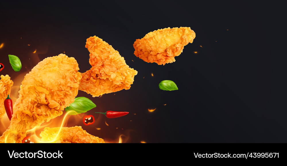 Spicy chicken fastfood composition Royalty Free Vector Image