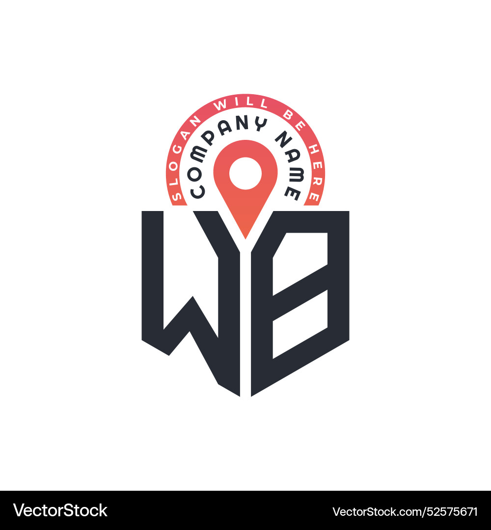 Wb location logo design for human resources Vector Image