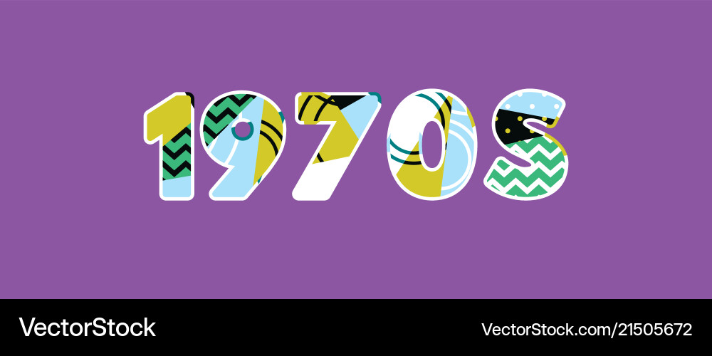 1970s concept word art Royalty Free Vector Image