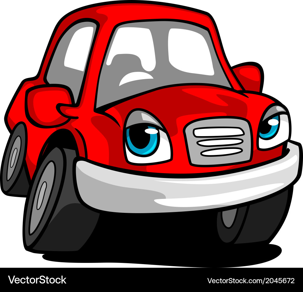 Cartoon rotes Auto Lizenzfreies Vektorbild - VectorStock