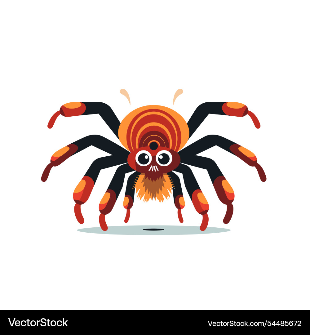 Colorful cartoon spider with distinctive features Vector Image