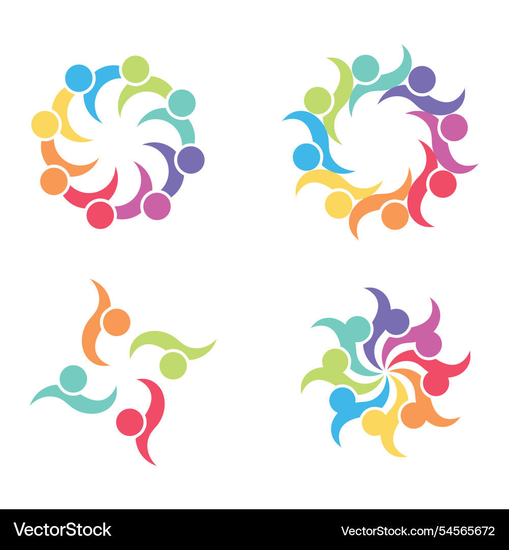 Colorful of unity and community logo Royalty Free Vector