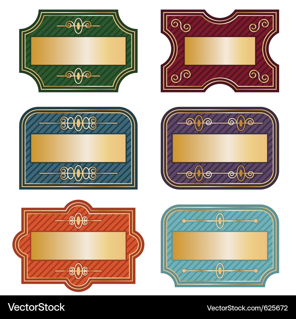 Decorative labels Royalty Free Vector Image - VectorStock